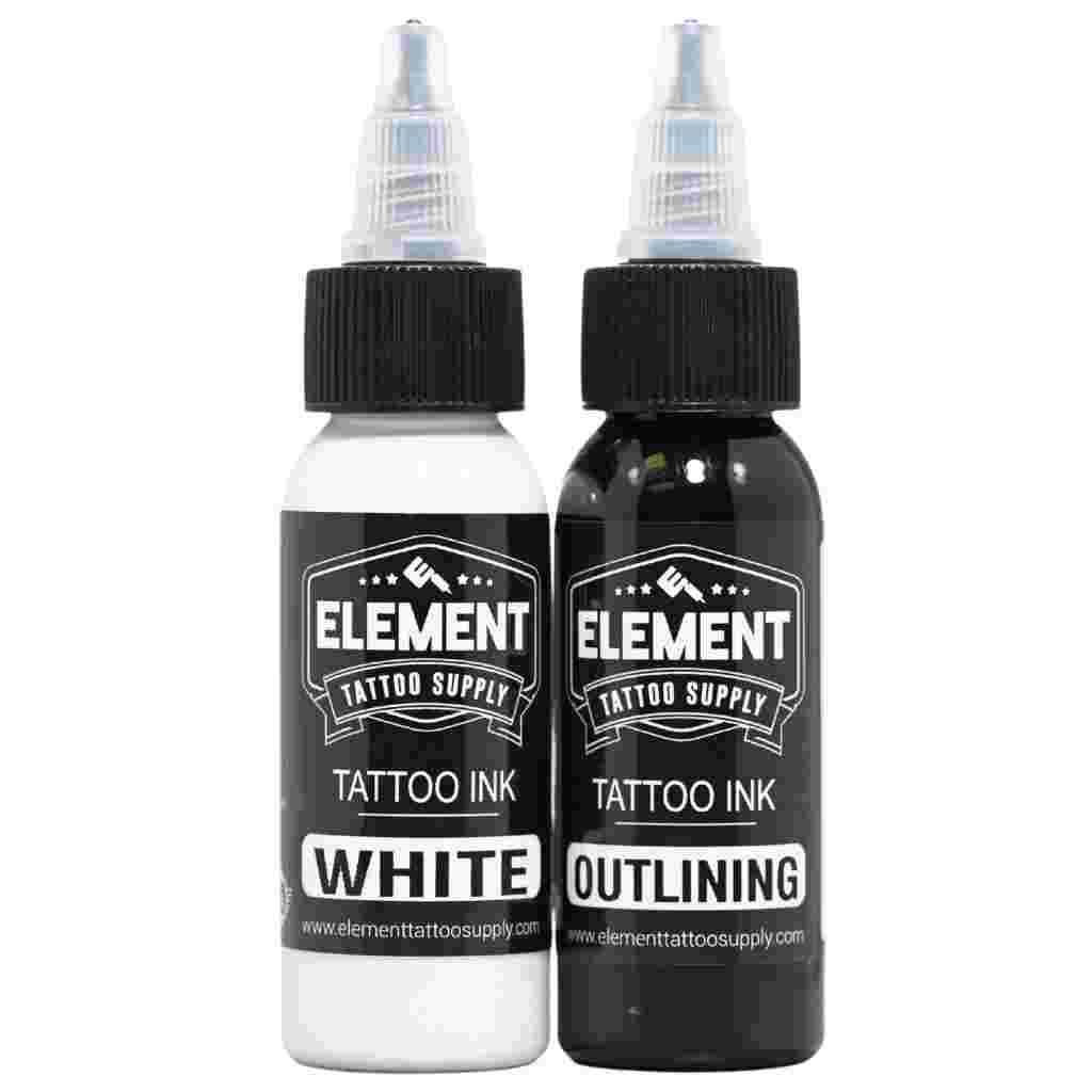 White and Black Tattoo Ink Combo - Element Ink – Element Tattoo Supply