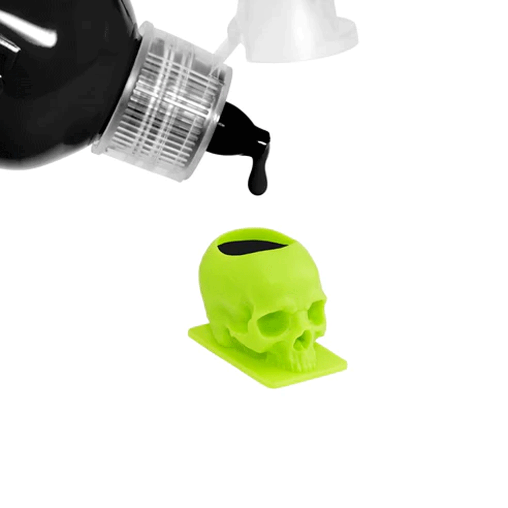 Skull Ink Caps - Neon Green, Size #16 (Large), 200 Count - Saferly